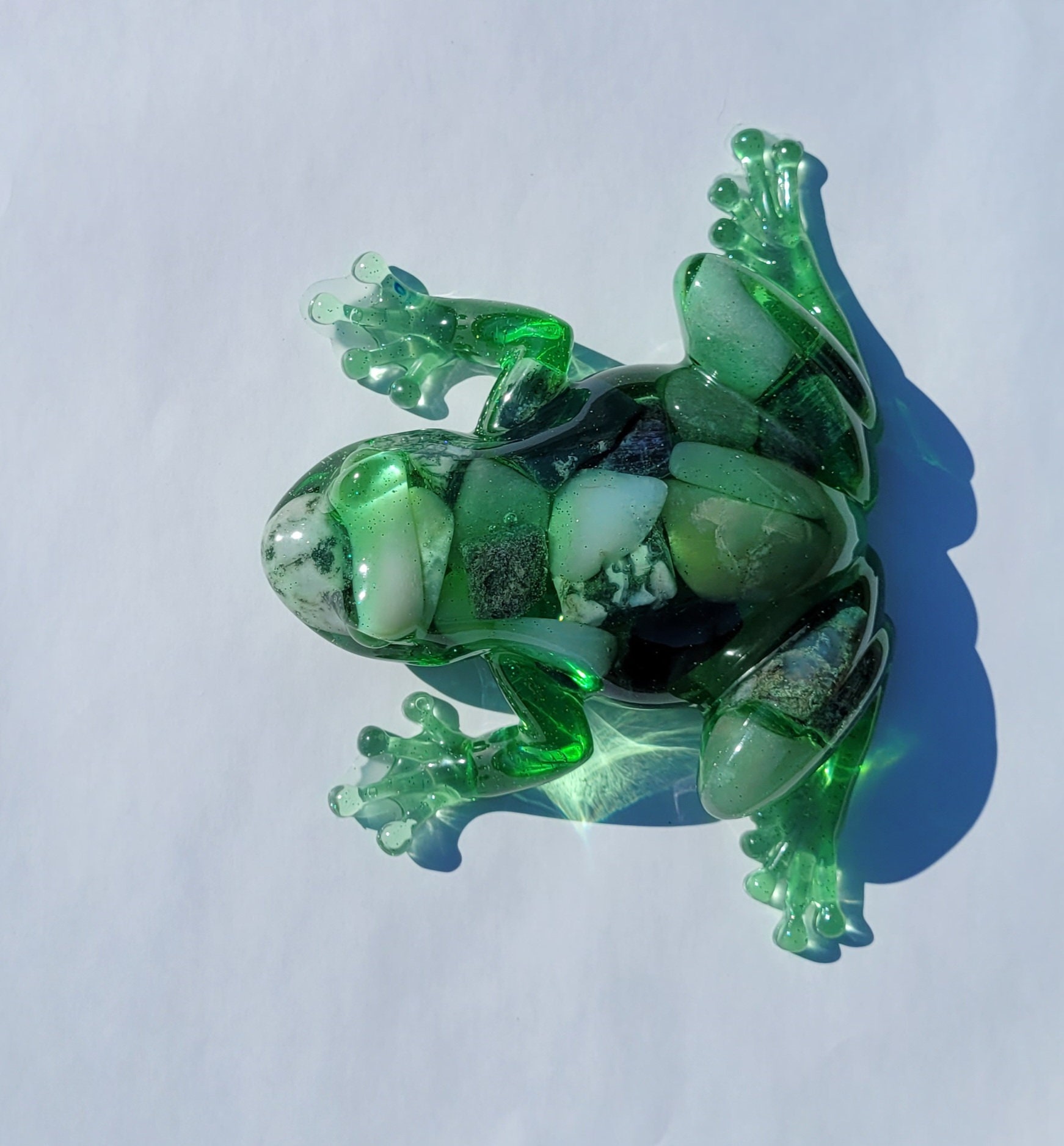 Frog Resin and Gemstone Figure - Etsy