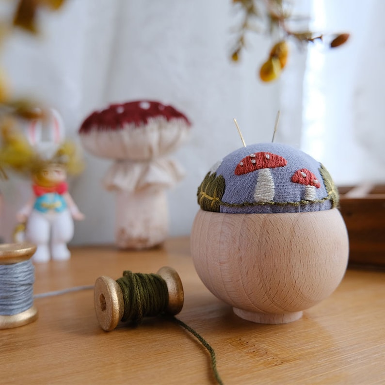 Mushroom Sewing Storage Embroidery Kit - DIY Craft Kit With All ...