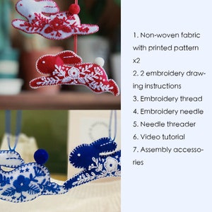 Rabbit Pendant Embroidery Kit: DIY Beginner Craft - Etsy