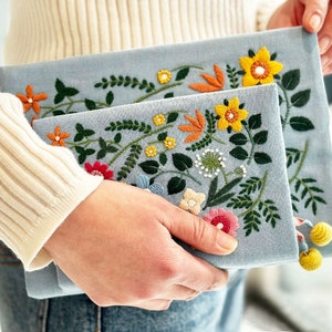 Embroidered Book Cover Embroidery Kit - DIY Craft Kit With All ...