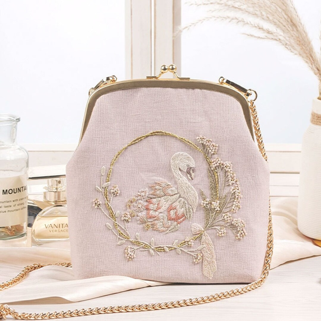 Embroidery Bag Kit: Swan Design DIY Craft With DMC Thread - Etsy