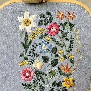 Embroidered Book Cover Embroidery Kit - DIY Craft Kit With All ...