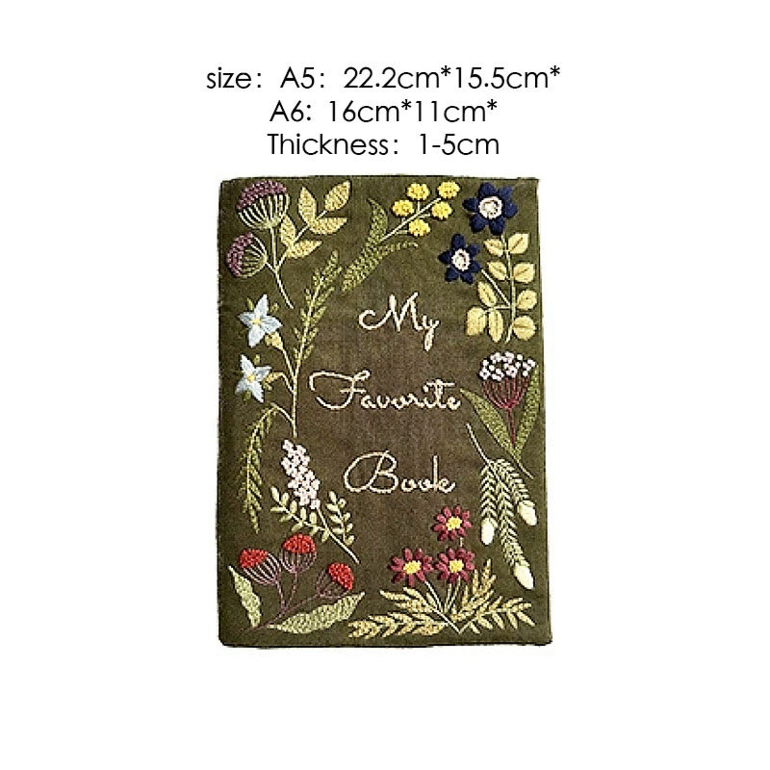 Forest Floral Embroidery Book Cover Kit, Beginner DIY Craft, Realistic ...