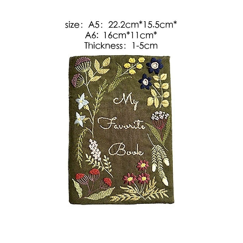 Embroidered Book Cover DIY Craft Kit: Floral Beginner Embroidery - Etsy