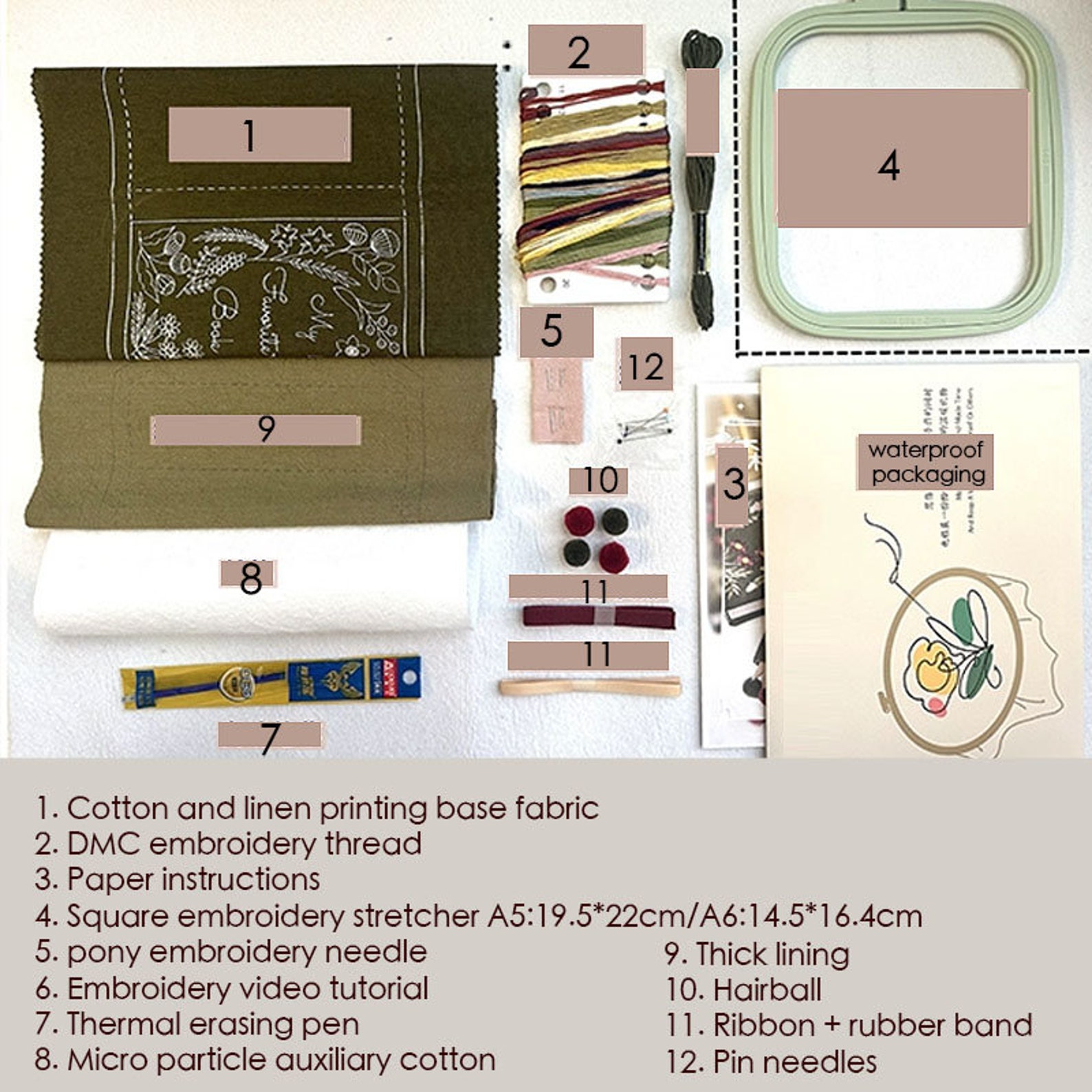 Forest Floral Embroidery Book Cover Kit, Beginner DIY Craft, Realistic ...