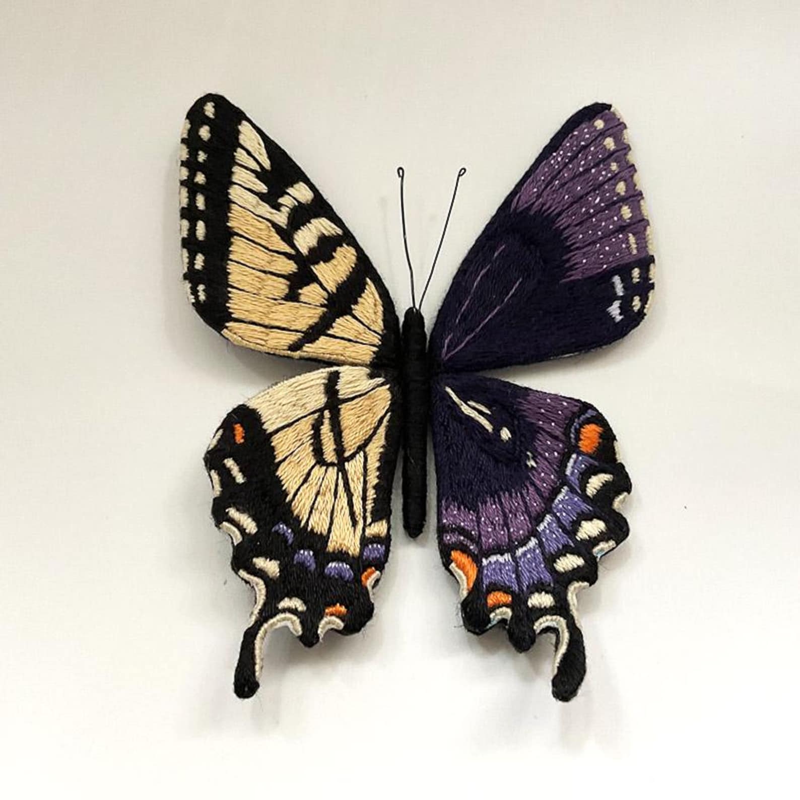 Double-faced Butterfly Embroidery Brooch Kit: DIY Beginner Needlecraft ...