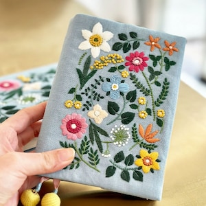 Embroidered Book Cover Embroidery Kit - DIY Craft Kit With All ...