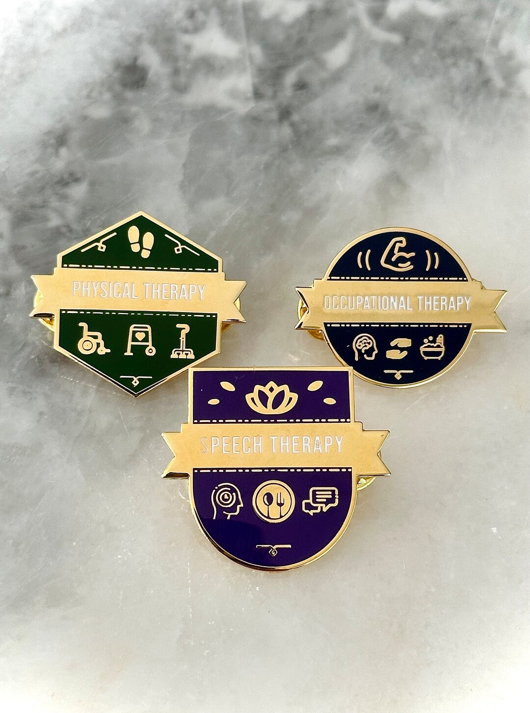 Therapy Enamel Pins, Physical/occupational/speech Therapy, Healthcare ...