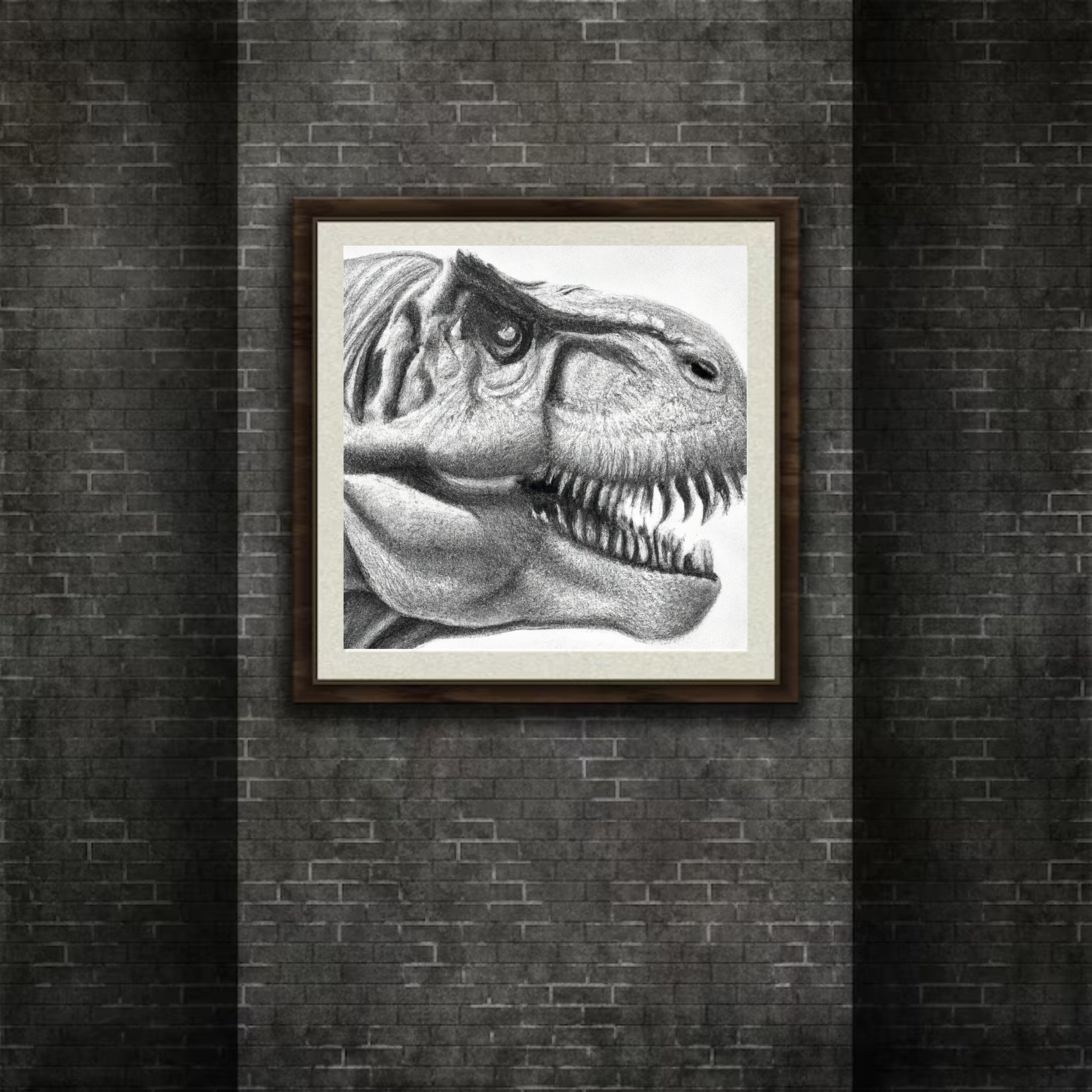 Tyrannosaurus Rex Print, Dinosaur Print, T-rex Portrait, Dino Sketch ...