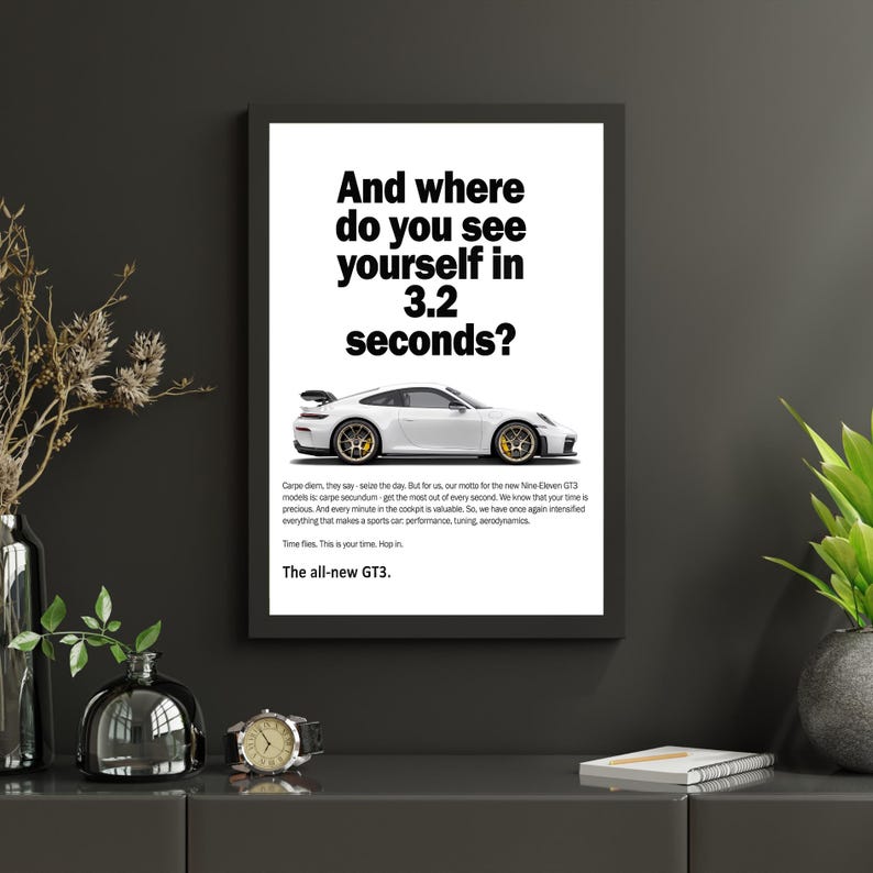992 GT3 GT3RS GT2RS Art Poster for Garage Decor Mancave Decor Car Gift ...