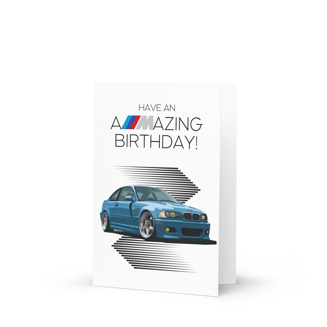 M3 E46 Greeting Card Laguna Seca Blue - Car Funny Valentine’s Day ...