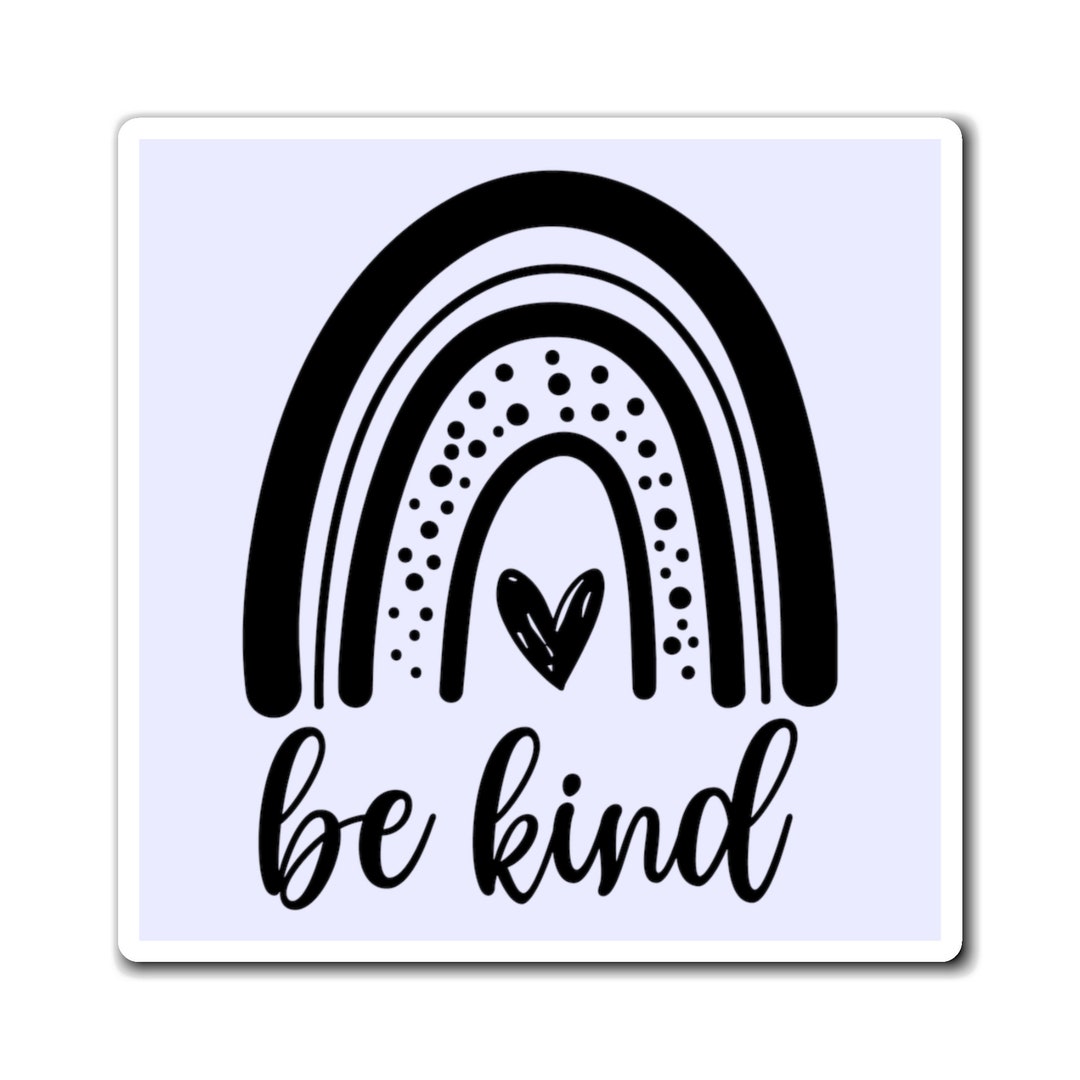 Be Kind Rainbow Pastel Purple Magnet - Etsy