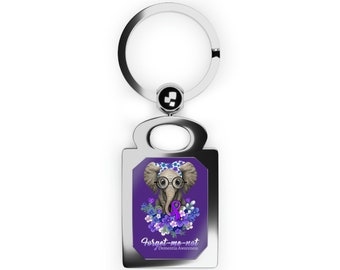 Handmade Crochet Forget Me Not Keychain Dementia & Alzheimers Awareness ...