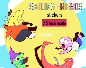 Smiling Friends Waterproof Stickers - Etsy