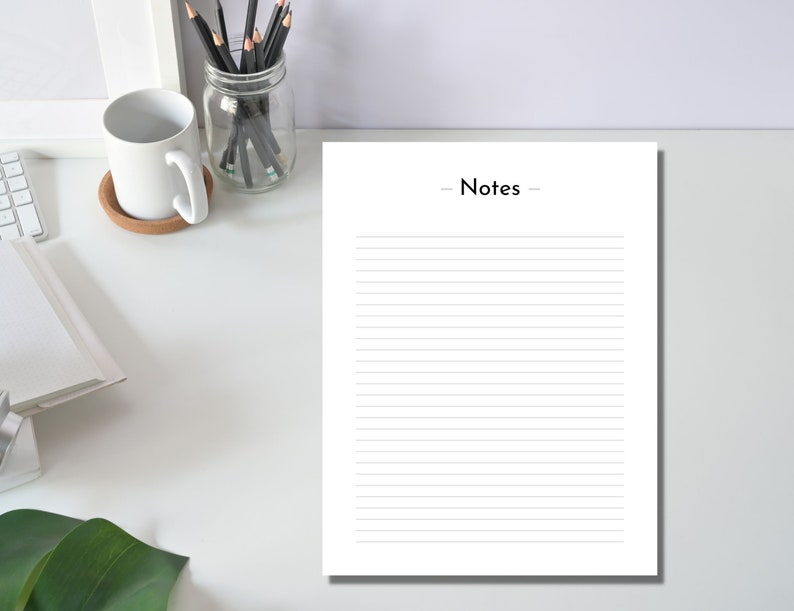 Notes Page Printable, Printable Notes, Lined Note Printable, Lined Note ...