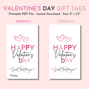 Happy Valentine’s Day Gift Tag, Kids Valentines Day Gift Tag, Sweet ...