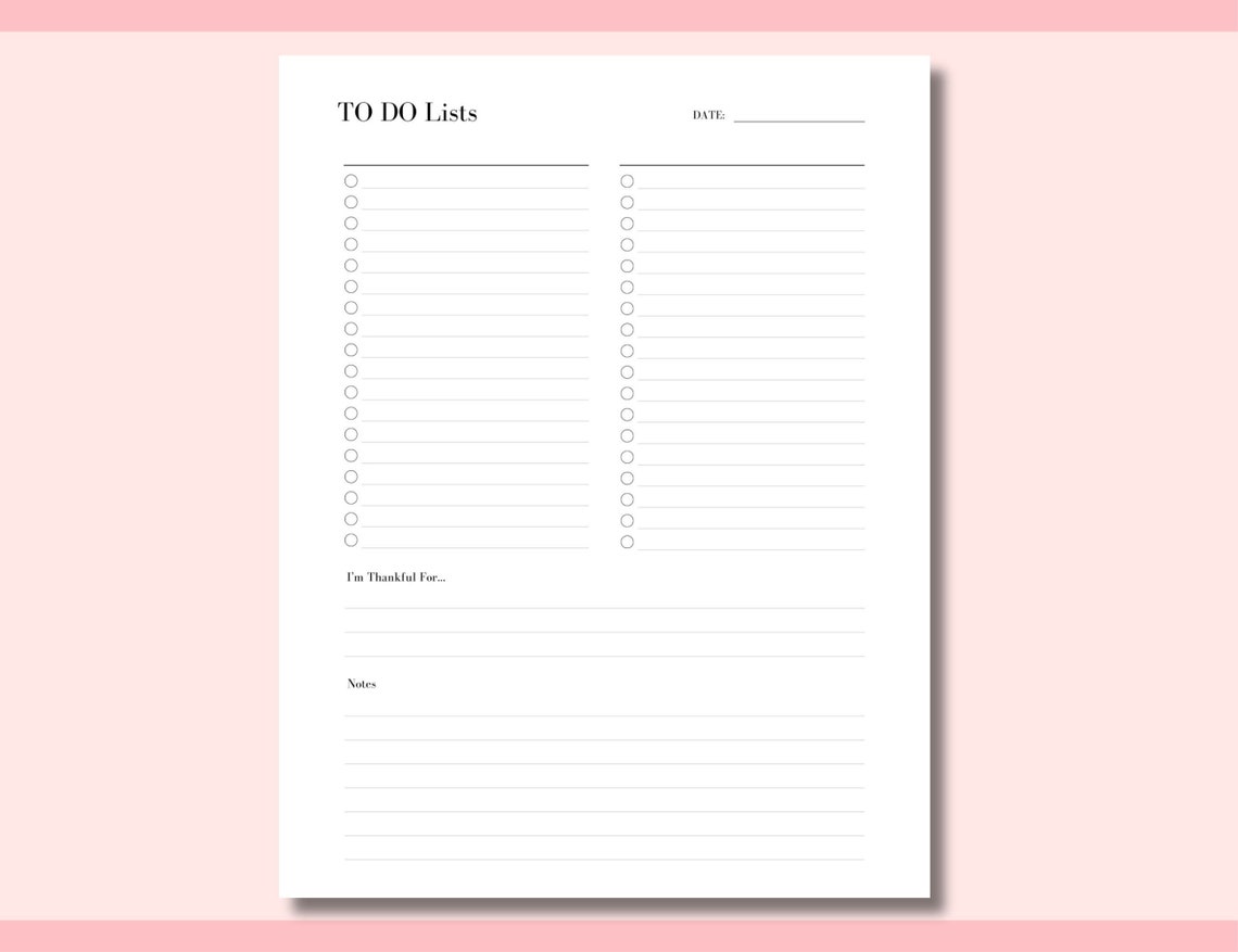 To Do List Printable Checklist to Do Template Printable - Etsy