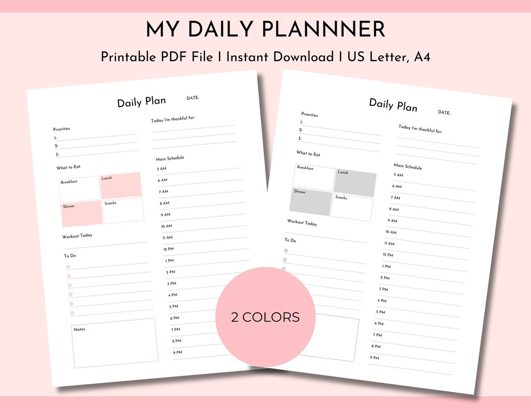 My Daily Planner, Daily Planner Printable, Productivity Planner, Daily ...