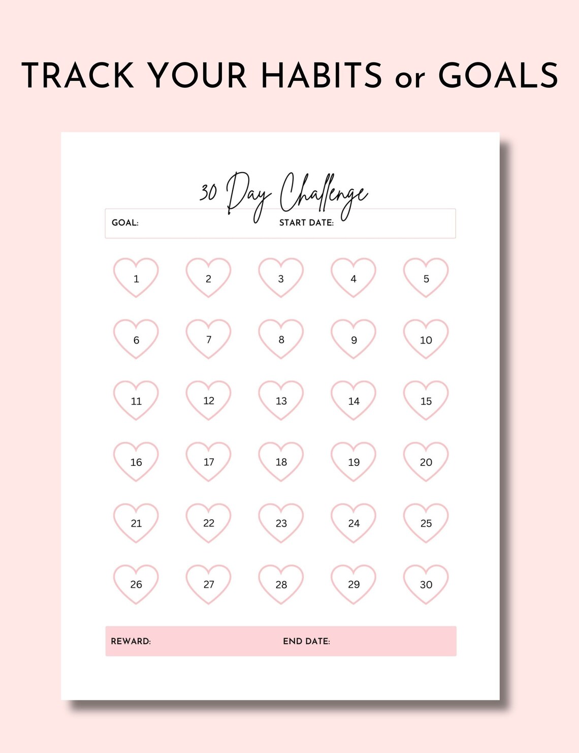 30 Day Challenge Printable, 30 Day Challenge Tracker, Habit Building ...