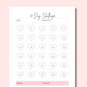 30 Day Challenge Printable, 30 Day Challenge Tracker, Habit Building ...