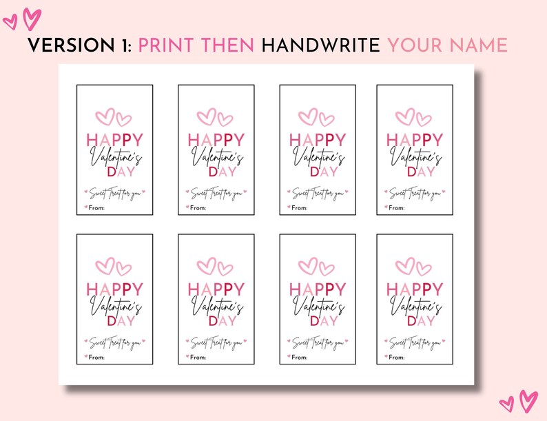 Happy Valentines Day Gift Tag, Kids Valentines Day Gift Tag, Sweet ...