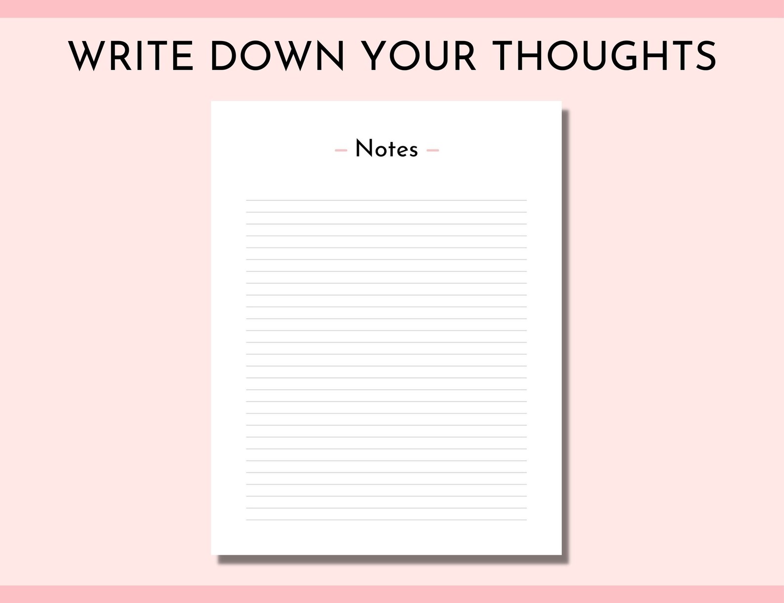 Notes Page Printable, Printable Notes, Lined Note Printable, Lined Note ...