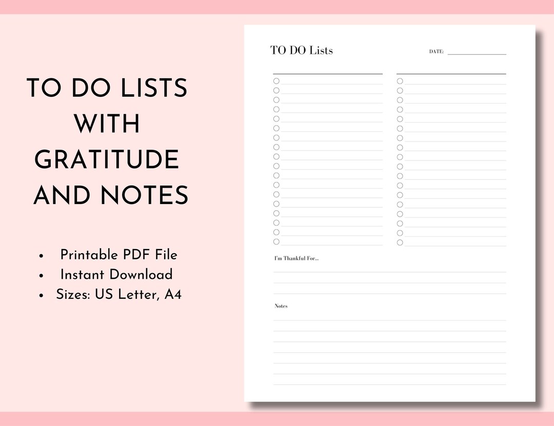 To Do List Printable, Checklist, to Do Template Printable, Blank to Do ...