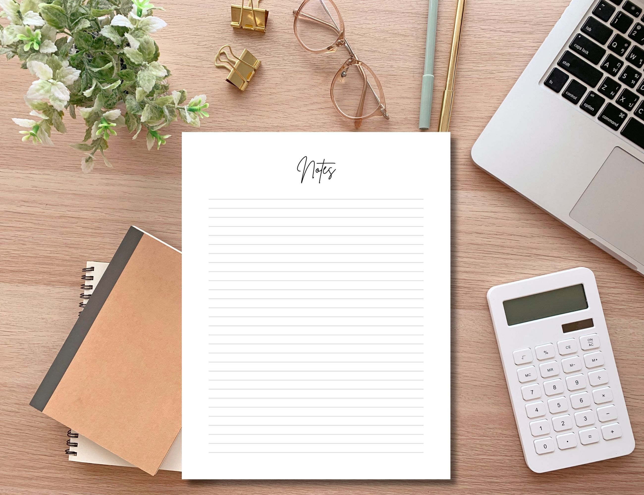 Notes Page Printable, Printable Notes, Notes Page Planner, Lined Note ...