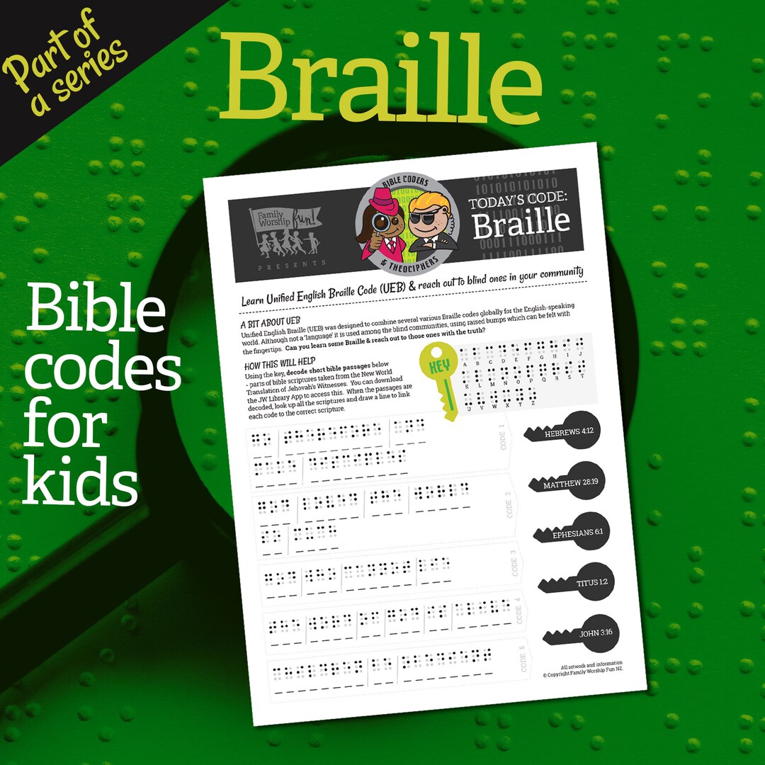 Bible Translatables: Braille (UEB) - JW Activity Sheet - Etsy