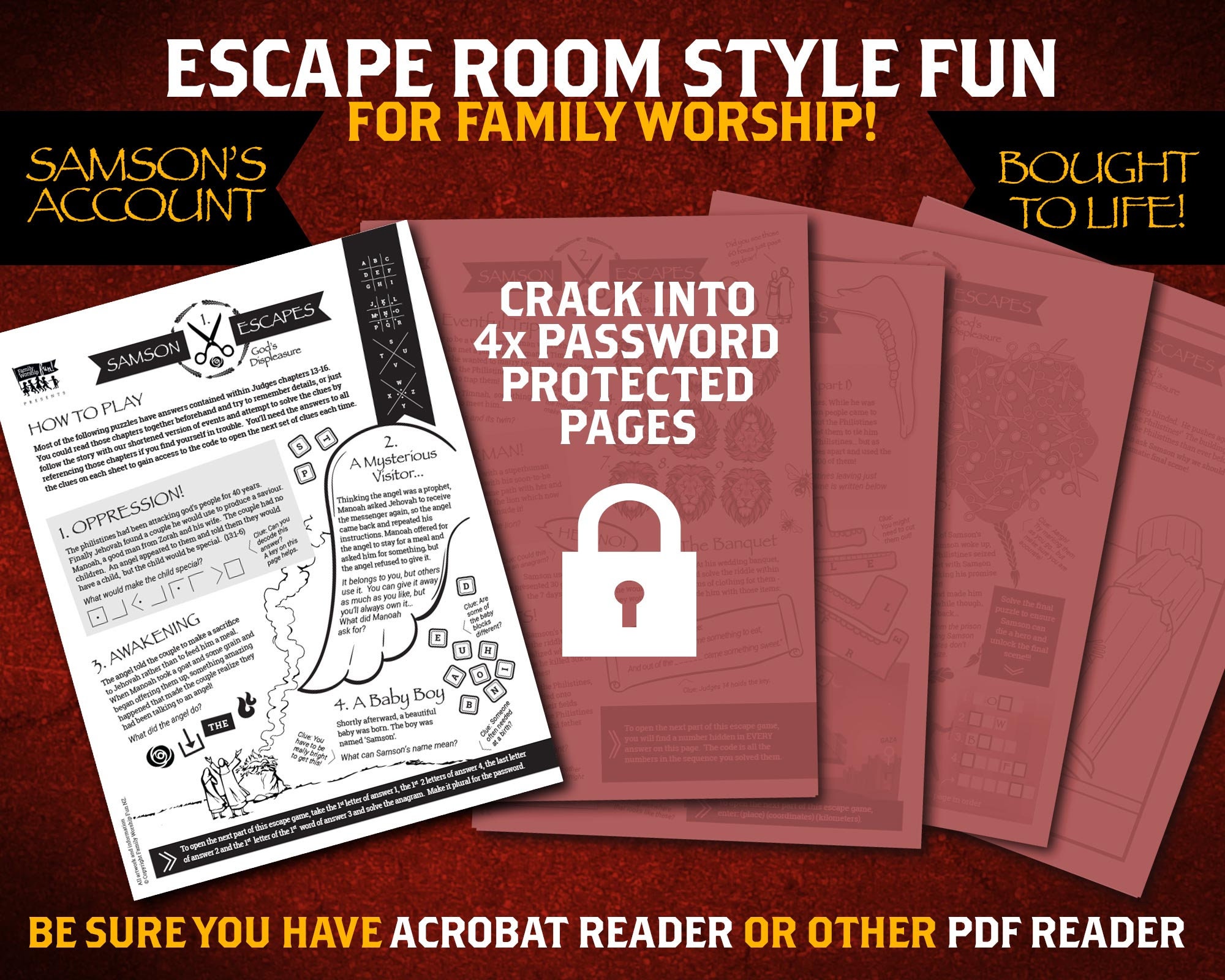 Bible Escape Game - Samson Escapes God's Displeasure. A Puzzle and ...