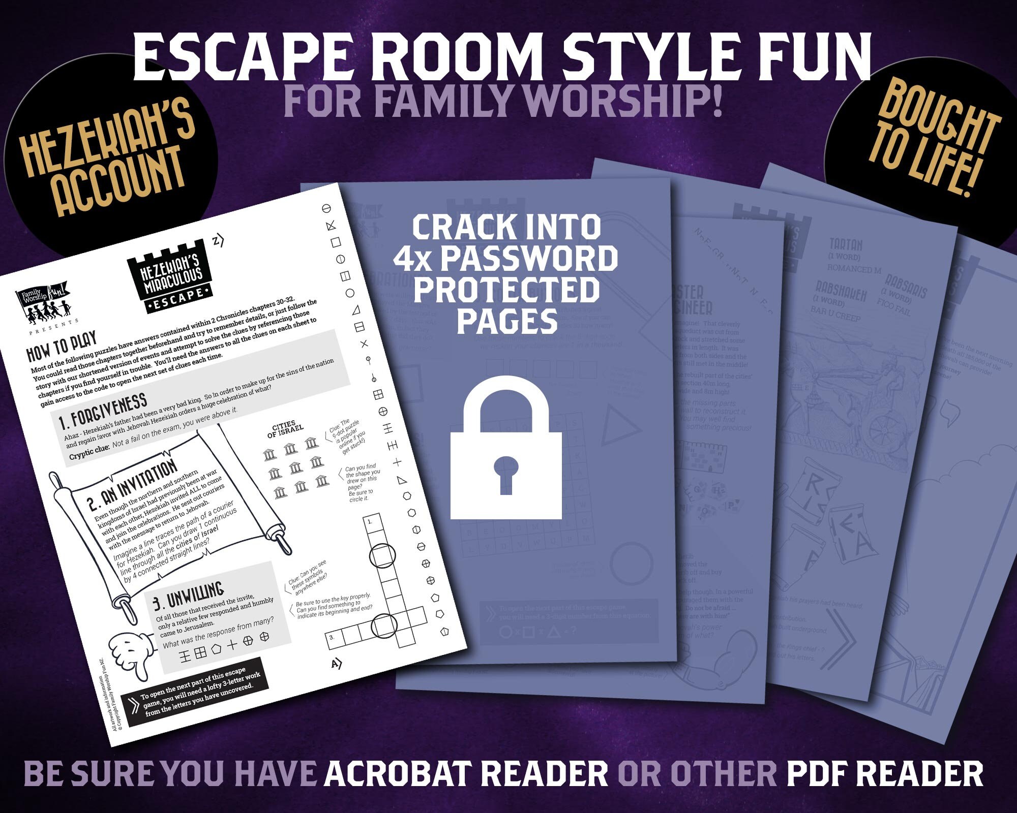 Bible Escape Game Hezekiah's Miraculous Escape A Puzzle and Passworded ...