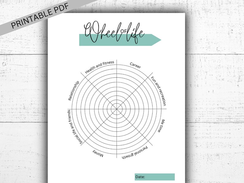 Wheel of Life Personal Development Tool PRINTABLE - Etsy