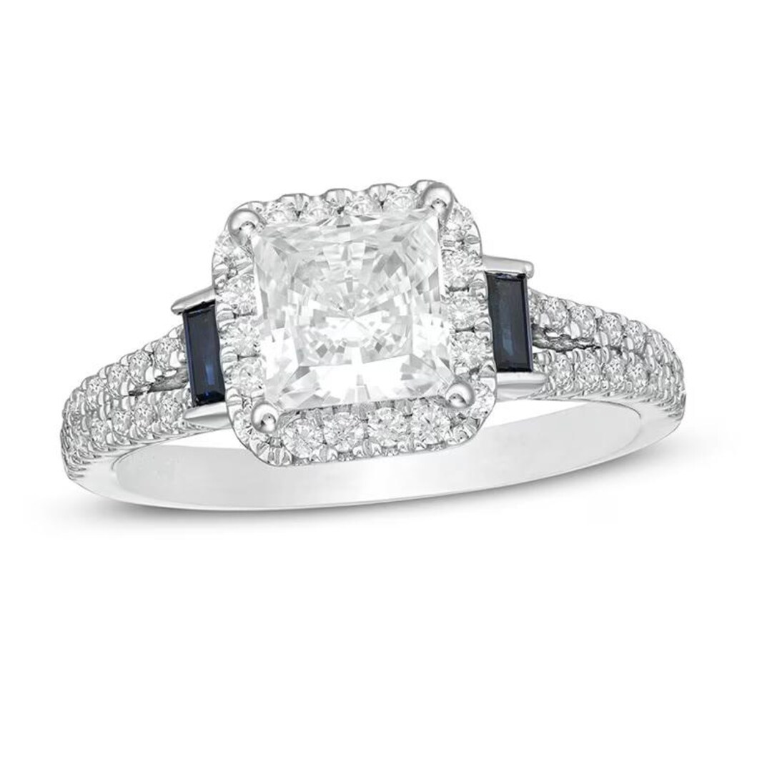 Vera Wang Love Beautiful Princess-cut Diamond Engagement Ring Unique ...
