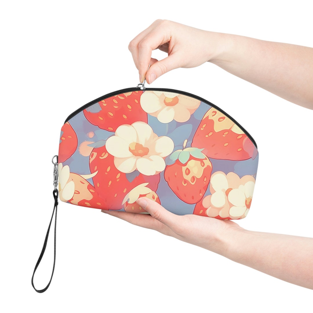 Summer Strawberries Makeup Bag - Etsy