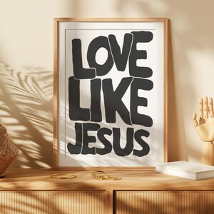 Modern Christian Wall Decor, Love Like Jesus Christian Poster Retro ...
