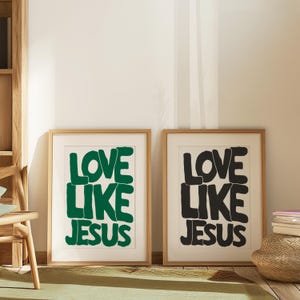 Modern Christian Wall Decor, Love Like Jesus Christian Poster Retro ...