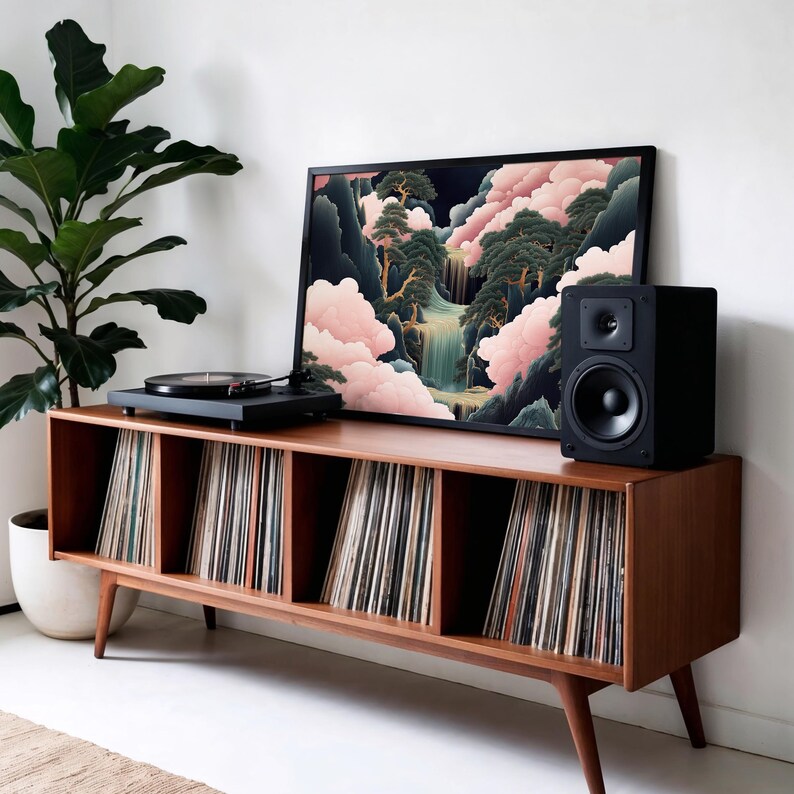 Hokusai Ukiyo-e Japanese Waterfall Wall Art Landscape Poster Print Blue ...