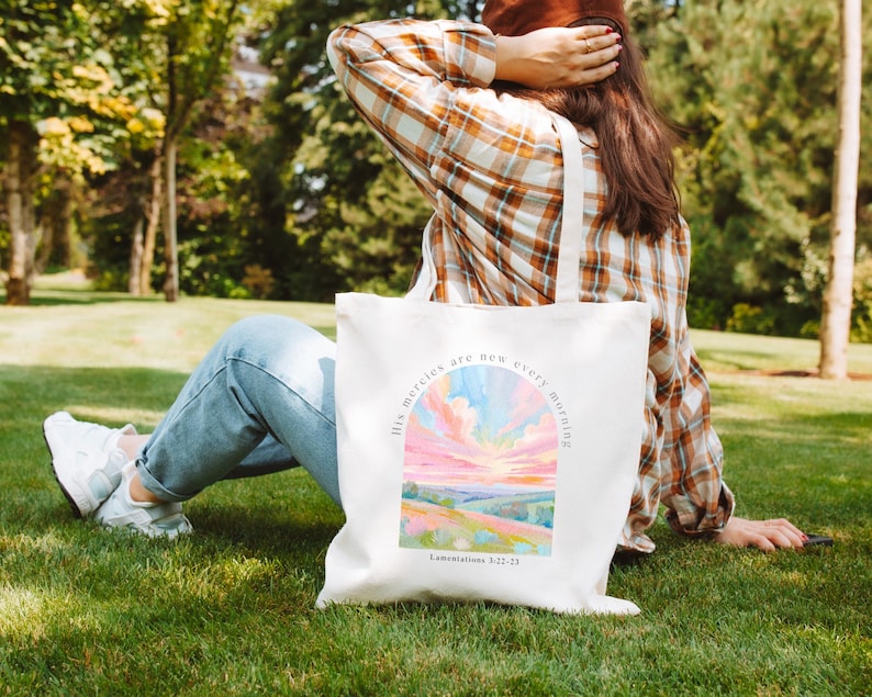 Christian Tote Bag Church Bag Christian Gifts Wildflower Tote Bag Bible ...