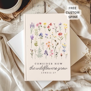 Personalized Wildflower Prayer Journal, Christian Gift, Bible Study - Etsy