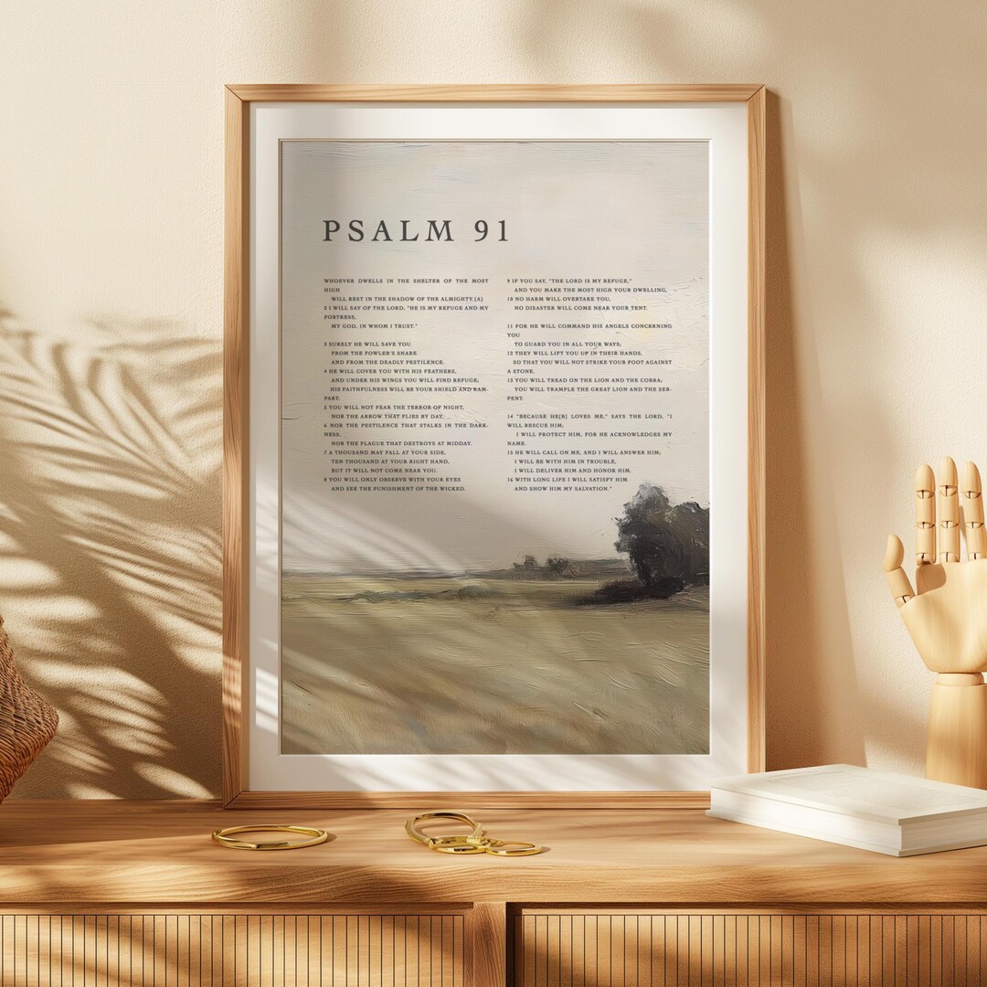 Psalm 91 Printable Wall Art, Bible Verse Wall Art, Scripture Wall Art ...