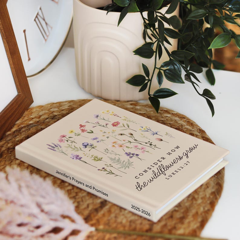 Personalized Wildflower Prayer Journal, Christian Gift, Bible Study - Etsy