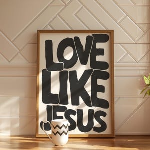 Modern Christian Wall Decor, Love Like Jesus Christian Poster Retro ...