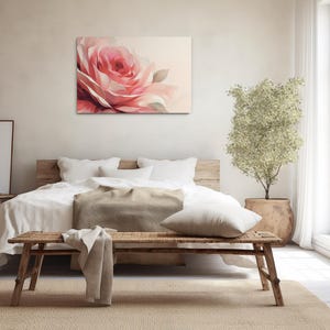 Abstract Wild ROSE Bohemian Painting Print on CANVAS, Birth FLOWER ...