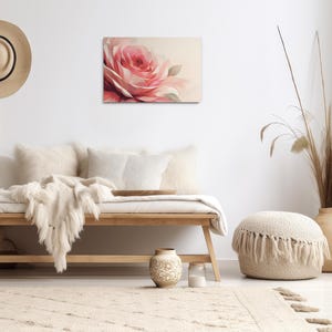 Abstract Wild ROSE Bohemian Painting Print on CANVAS, Birth FLOWER ...