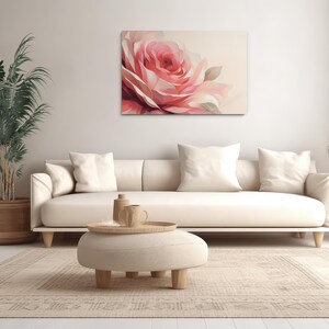Abstract Wild ROSE Bohemian Painting Print on CANVAS, Birth FLOWER ...