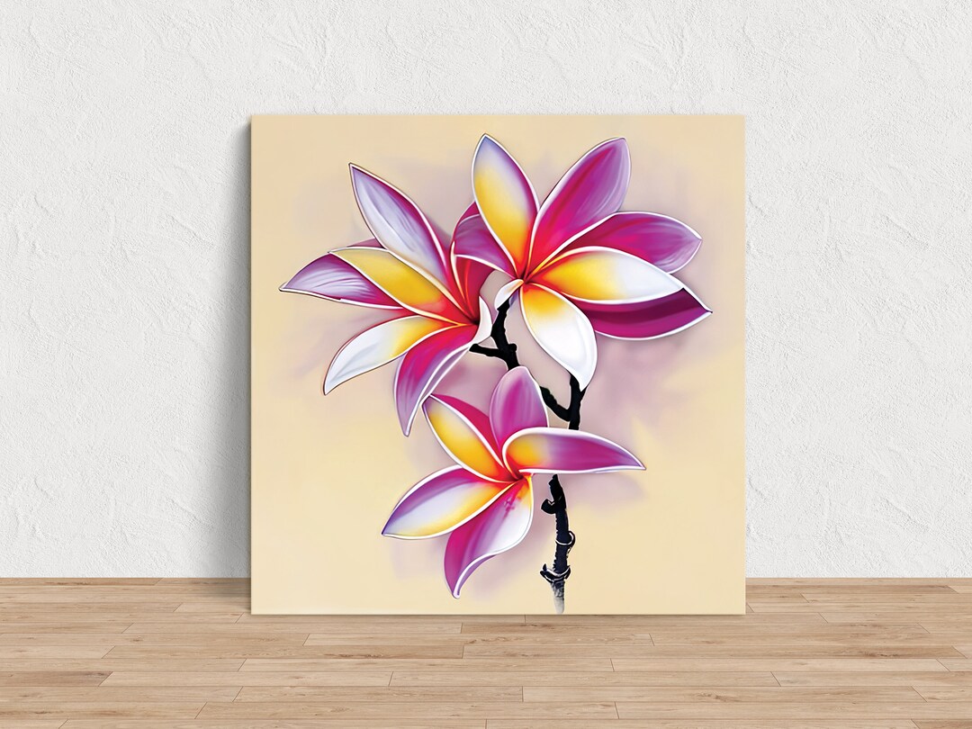 Maui Plumeria Canvas PRINT, Divine Pink Frangipani Flower, Tropical ...