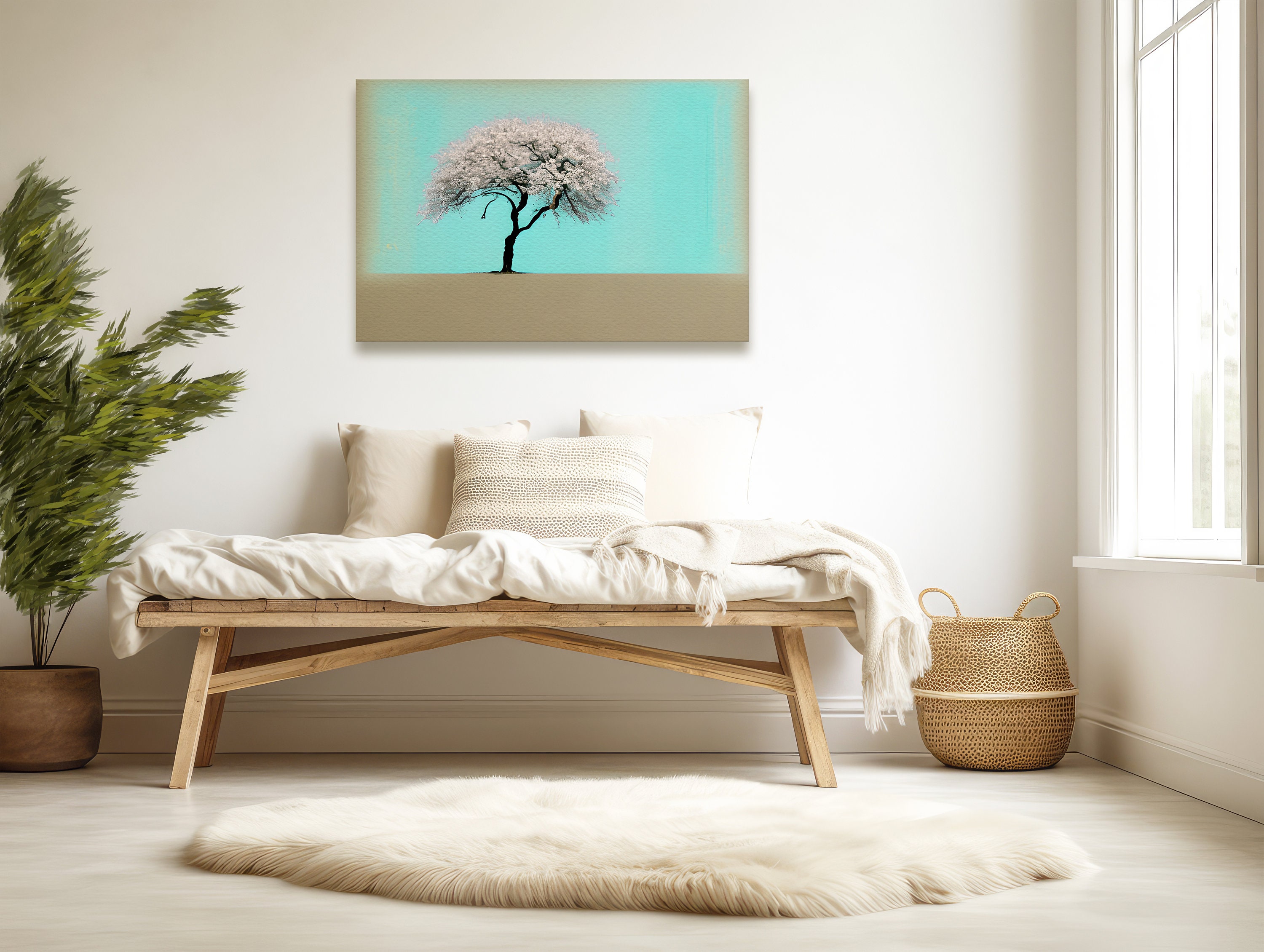 Unique Sycamore Tree ART CANVAS, Trending Bohomodern Wall Print ...