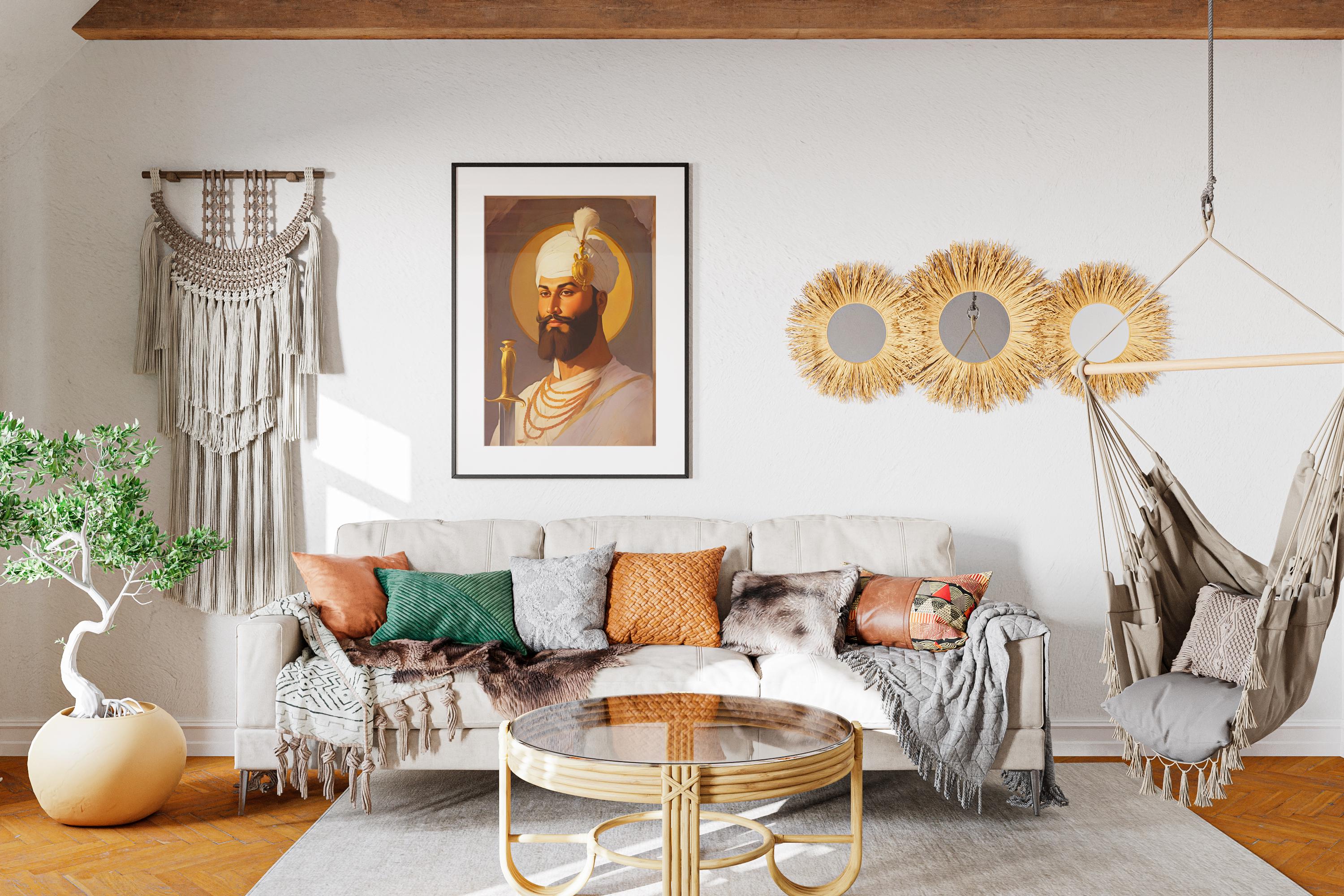 Guru Hargobind Ji | Miri Piri | Digital Sikh Wall Art Sikh Home Decor ...