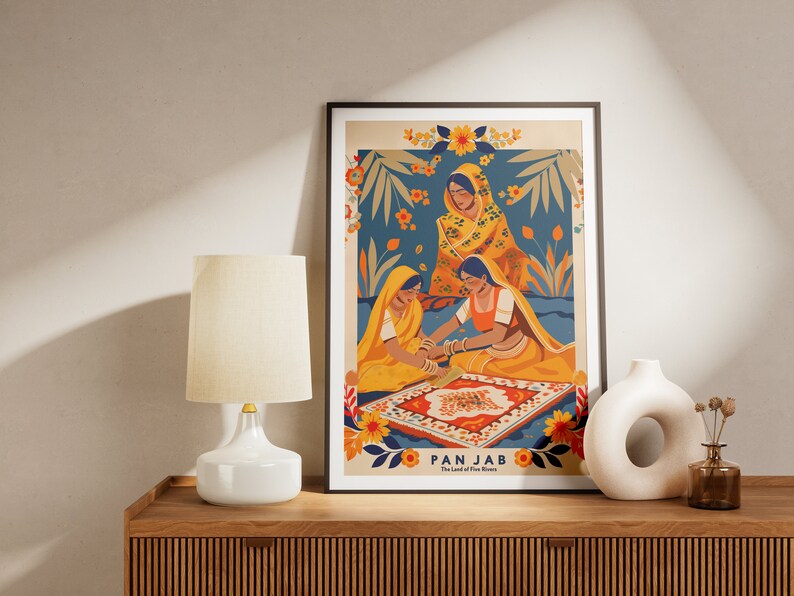Phulkari Art Print: Traditional Punjabi Embroidery (digital) - Etsy