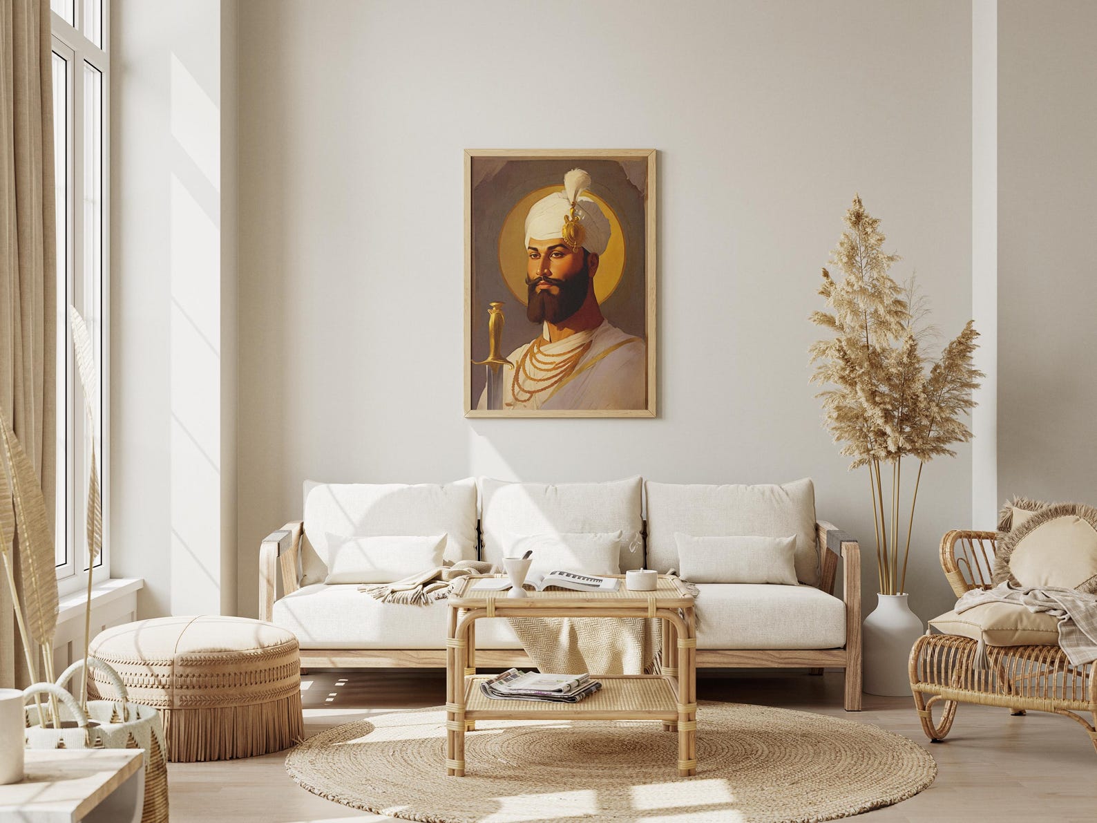 Guru Hargobind Ji | Miri Piri | Digital Sikh Wall Art Sikh Home Decor ...